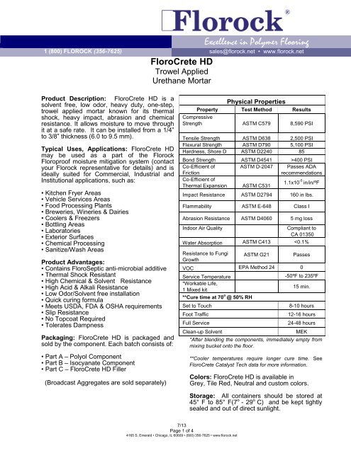 FloroCrete HD - Florock Polymer Flooring