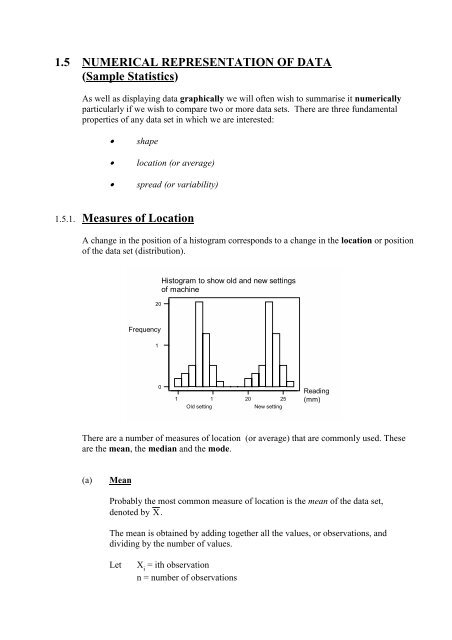 1 5 Numerical Representation Of Data Sample Statistics