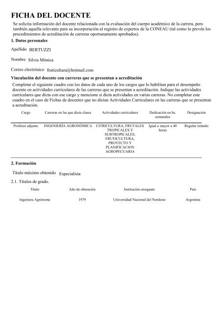 Ing.Agr.(Esp.) BERTUZZI, Silvia Mónica - Facultad de Ciencias ...