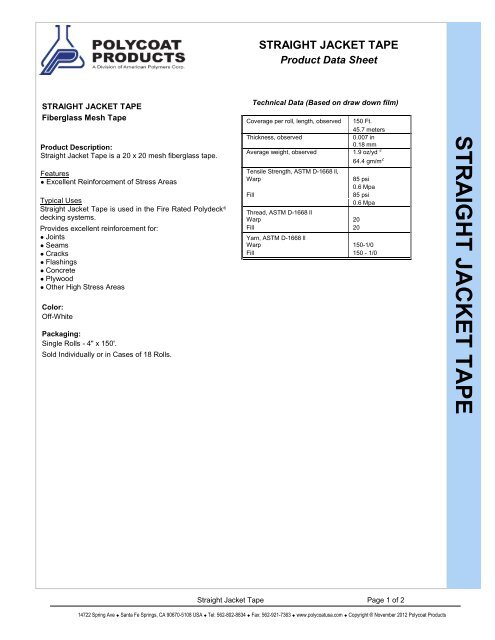 Straight Jacket - Polycoat Products