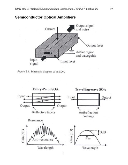 Semiconductor Optical Amplifiers