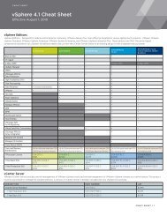 VMware vSphere 4.1 Cheat Sheet