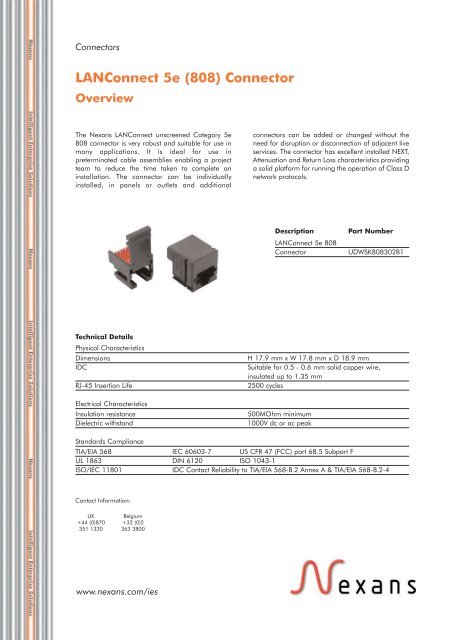 Nexans LANConnect 5e 808 connector