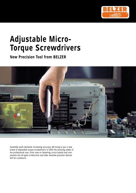 Adjustable Micro- Torque Screwdrivers