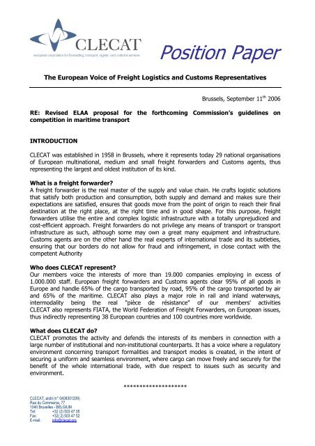 Position Paper - Clecat