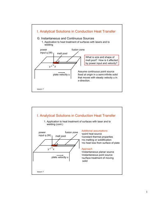I Analytical Solutions In Conduction Heat Transfer I Analytical