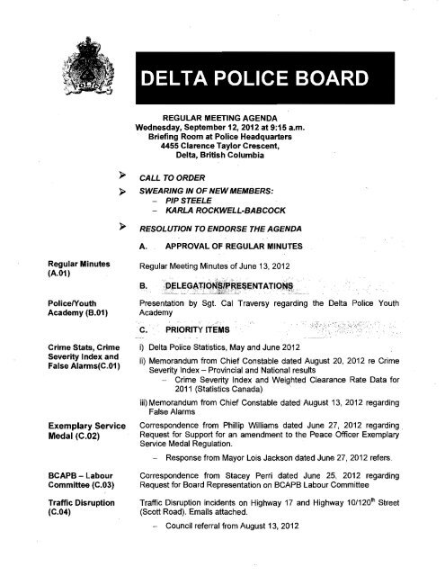Delta Police Board - Delta Police Department