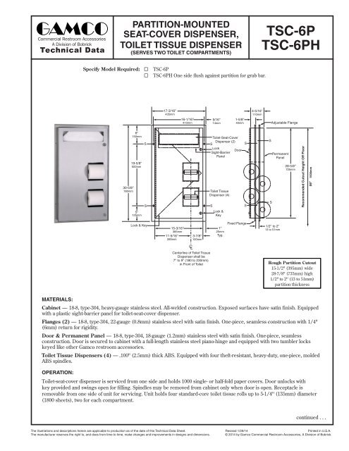 Technical Data Sheet - Gamco