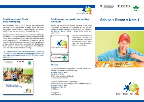 Schule + Essen = Note 1