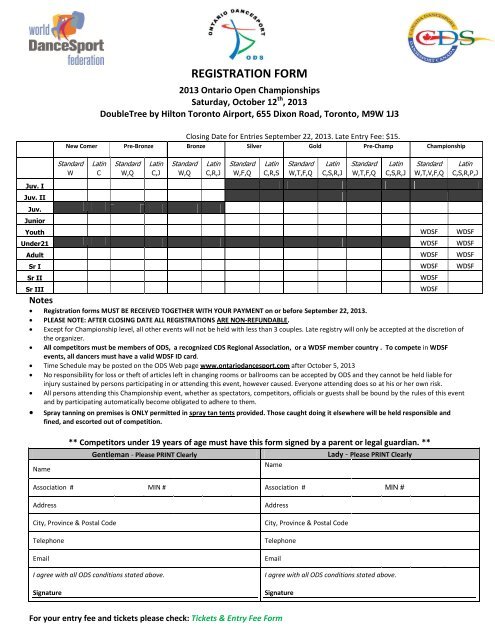 REGISTRATION FORM - World DanceSport Federation