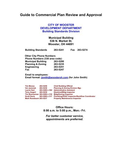 Guide to Commercial Plan Review and Approval - City of Wooster