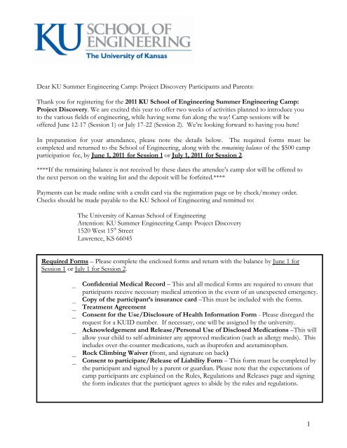 2011 Acceptance Packet Letter - School of Engineering - The ...