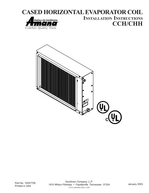 Cased Horizontal Coil CCH/CHH