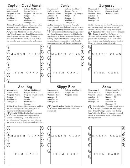 original faction sheets