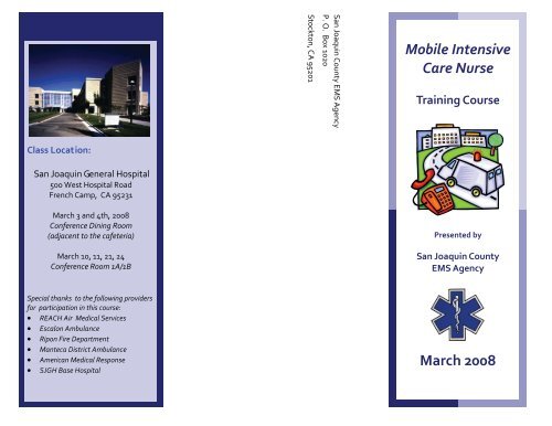 MICN Class Brochure - San Joaquin County