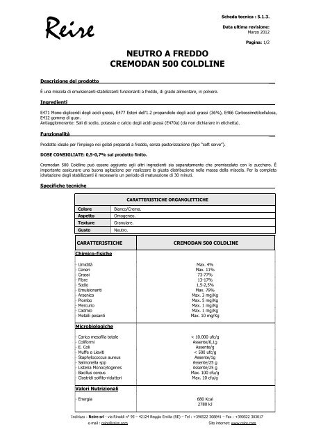 neutro a freddo cremodan 500 coldline - Aicod
