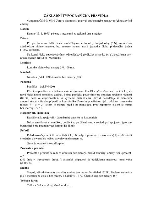 ZÃ¡kladnÃ­ typografickÃ¡ pravidla - VUT UST