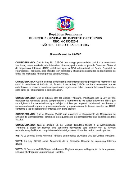 03-07 - Direccion General de Impuestos Internos 03-07 - Direccion General de Impuestos Internos