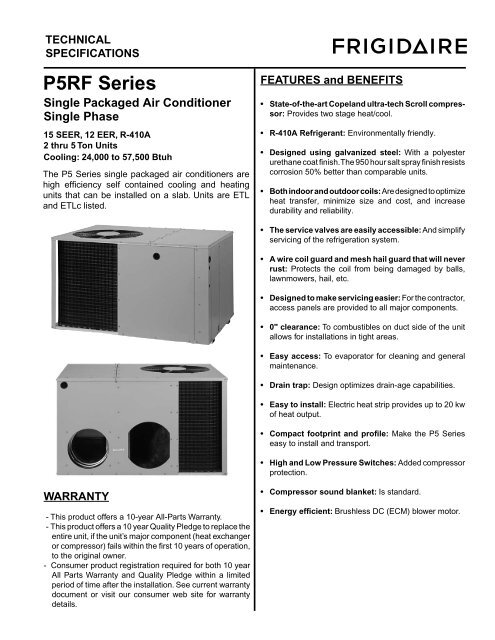 Package Unit Specification Sheets
