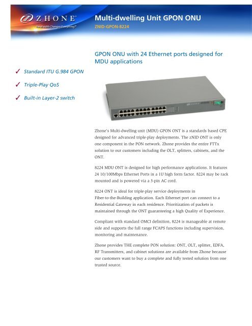 Download ZNID-GPON-8224 Datasheet