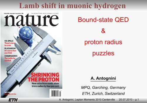 Lamb shift in muonic hydrogen - G-2 group