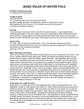 INNER TUBE WATER POLO RULES - RecSports