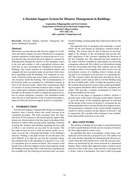 A Decision Support System for Disaster Management in Buildings