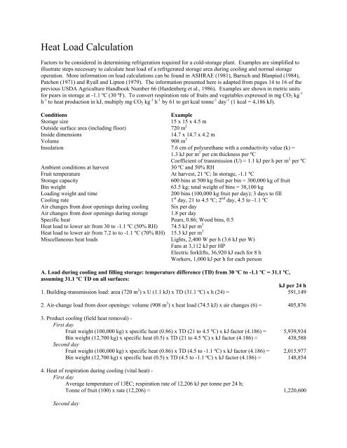 Heat Load Calculation