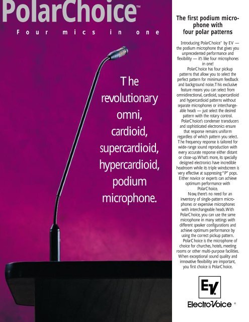 The revolutionary omni, cardioid, supercardioid, hypercardioid ...