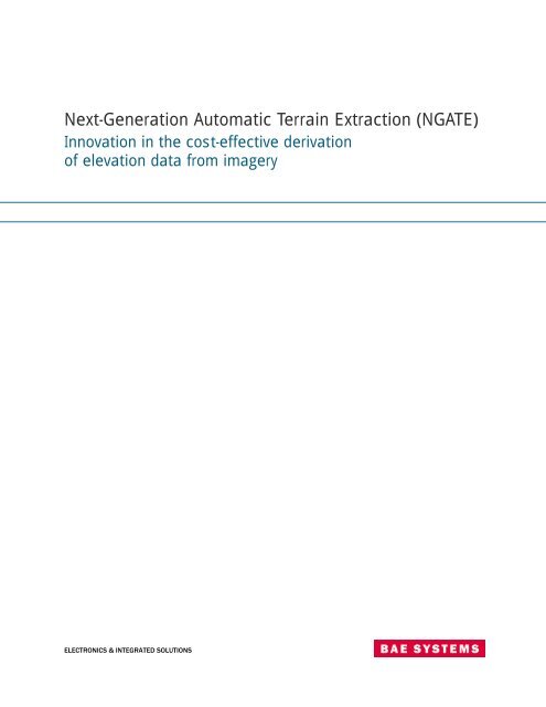 NGATE white paper - BAE Systems GXP Geospatial eXploitation ...