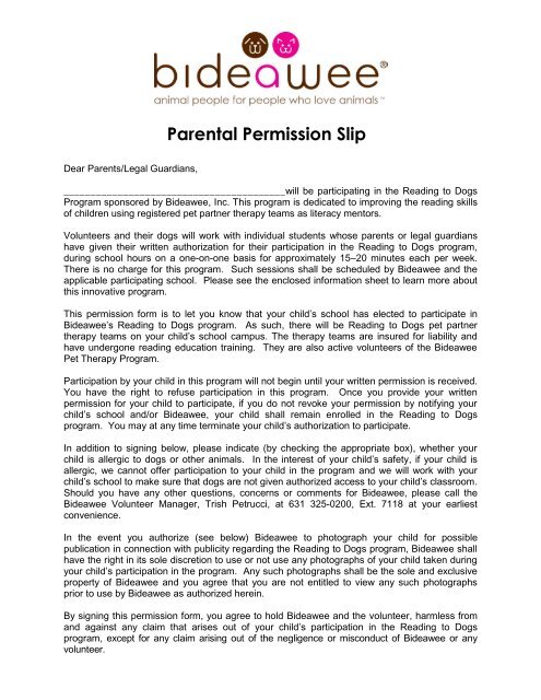 Parental Permission Slip - Sachem Public Library