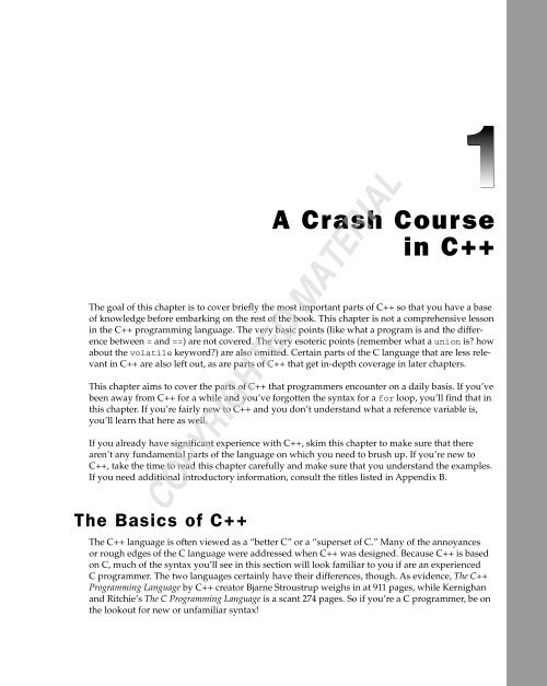A Crash Course in C++ - CSE125: Software System Design and ...