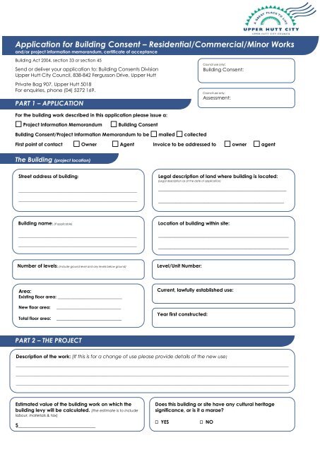 Building Consent - Residential/Commercial/Minor Works