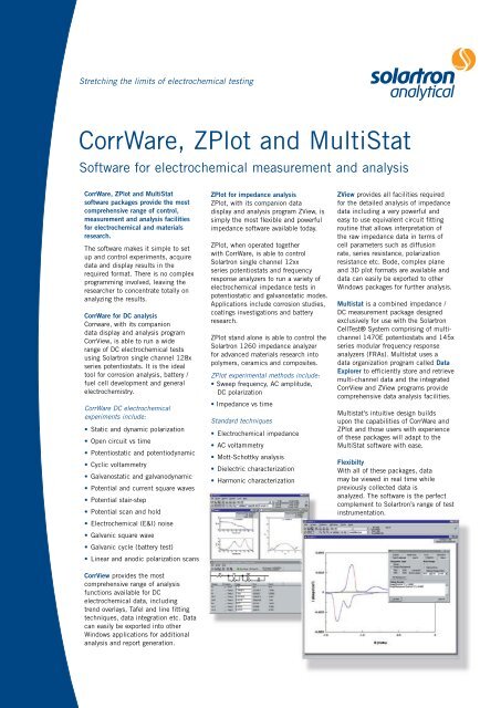CorrWare, ZPlot and MultiStat - Envinet a.s.