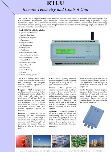 Remote Telemetry and Control Unit - Logic IO