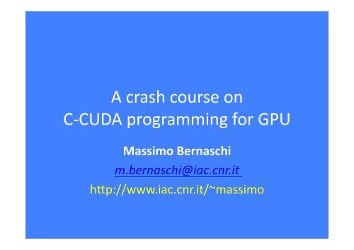 CUDA programming - Prace Training Portal