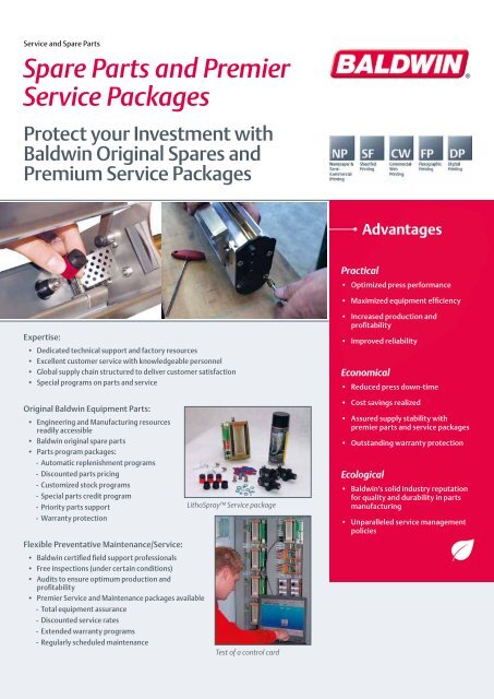 Spare Parts and Premier Service Packages - Baldwin Technology ...