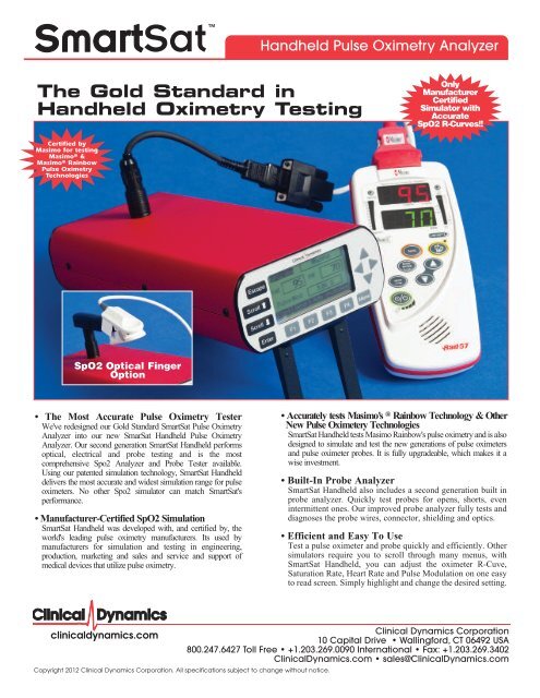 smartsat handheld pdf spec sheet - Clinical Dynamics