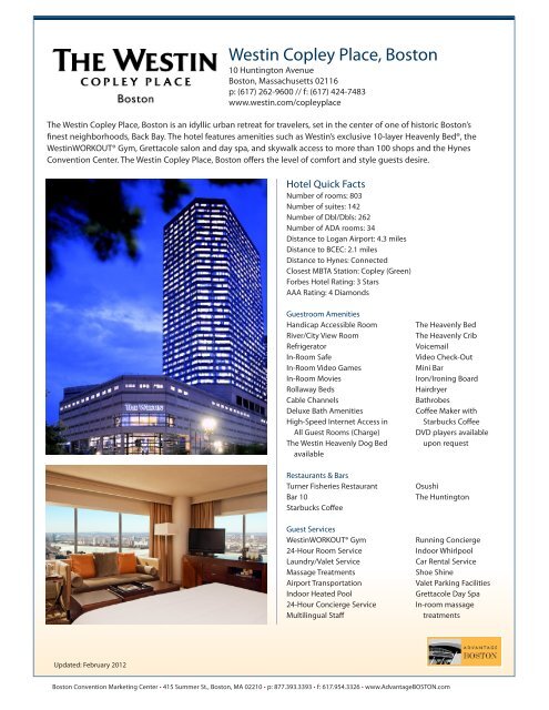 Westin Copley Place Boston