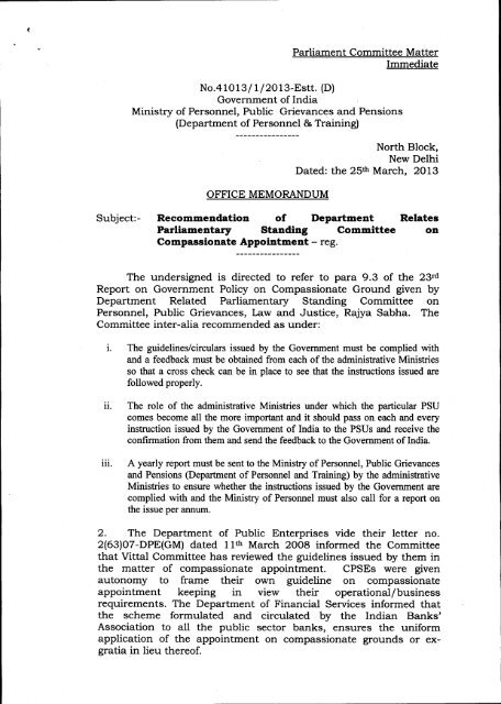 Compassionate Appointment