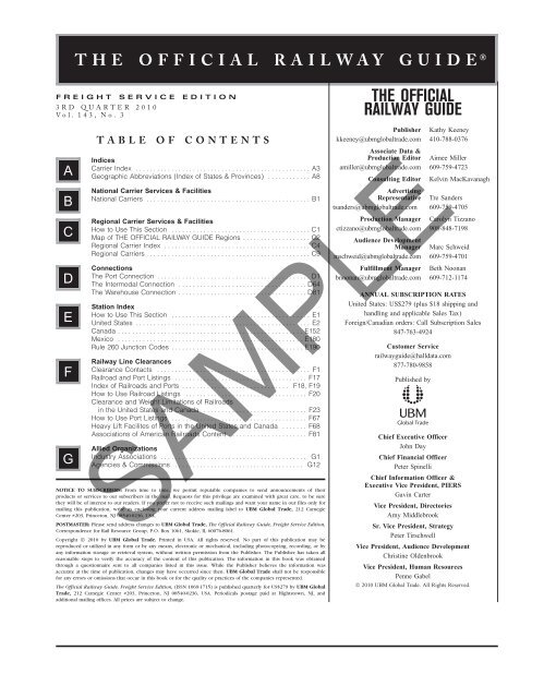 THE OFFICIAL RAILWAY GUIDE - RailResource