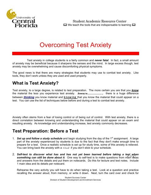Overcoming Test Anxiety