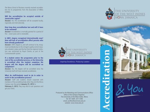 UWI Accreditation Brochure - Uwi.edu