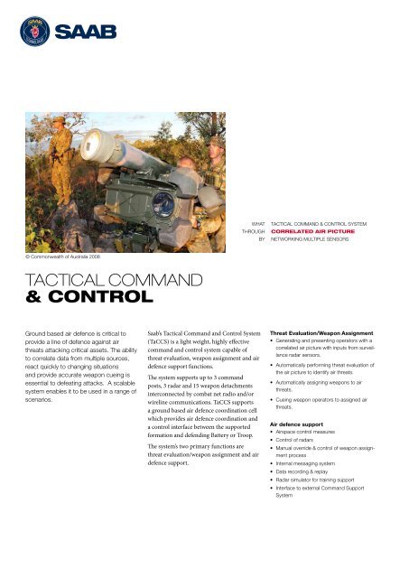 TACTICAL COMMAND & CONTROL - Saab