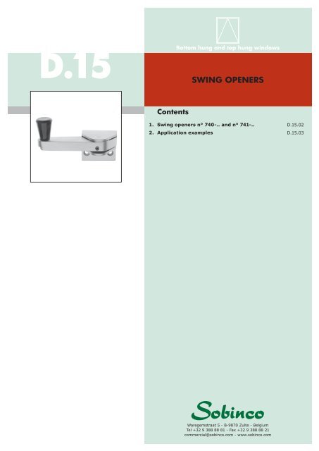 SWING OPENERS - Sobinco