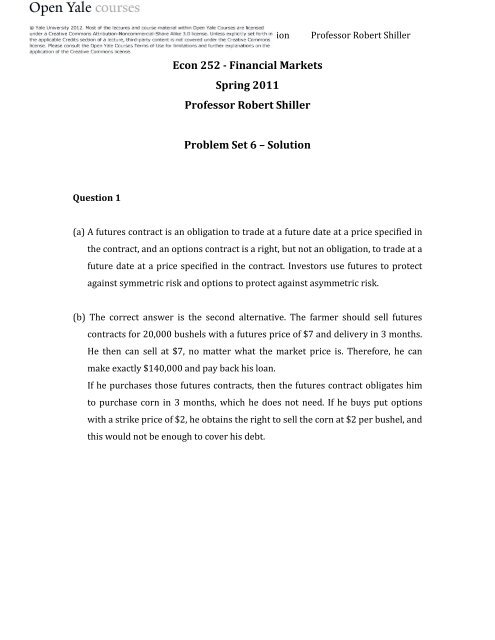 Problem Set 6 Solutions 1233