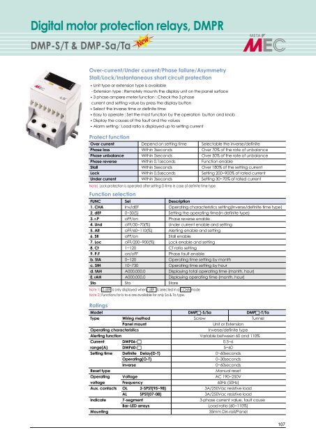 Digital motor protection relays, DMPR
