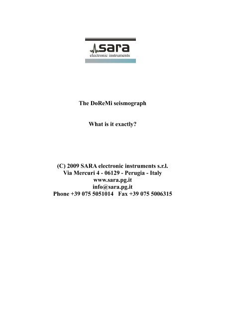 What is DoReMi? - SARA - electronic instruments