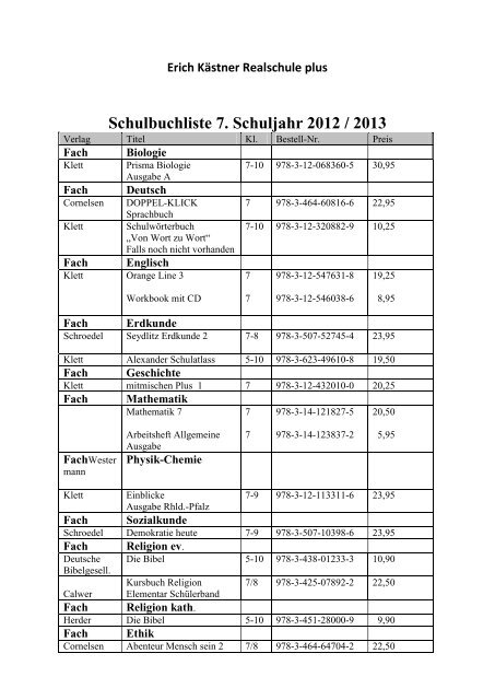 Klasse 7 - Erich-KÃ¤stner-Realschule plus