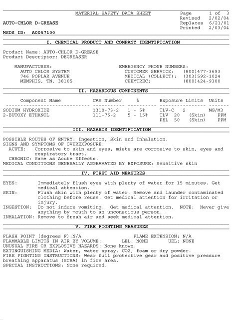 auto-chlor D-grease - Mpsi20.org